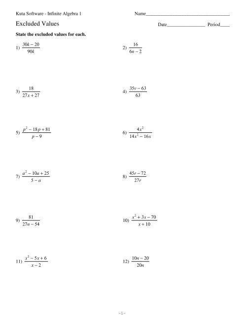 Excluded Values.pdf - Kuta Software