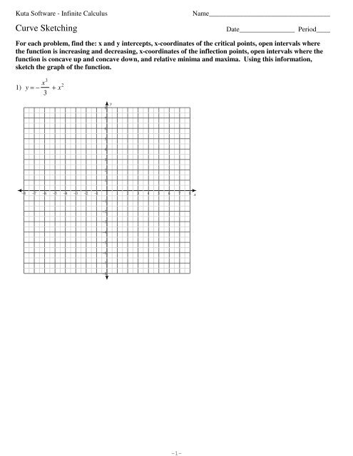 04 - Curve Sketching - Kuta Software