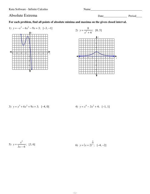 04 - Absolute Extrema - Kuta Software
