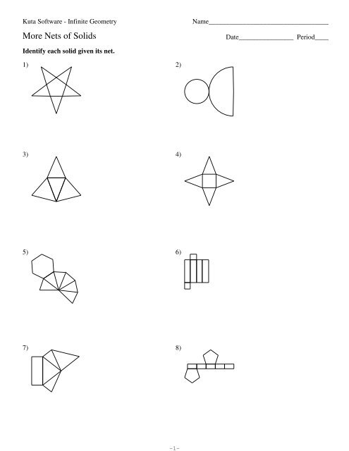 10-More Nets of Solids - Kuta Software