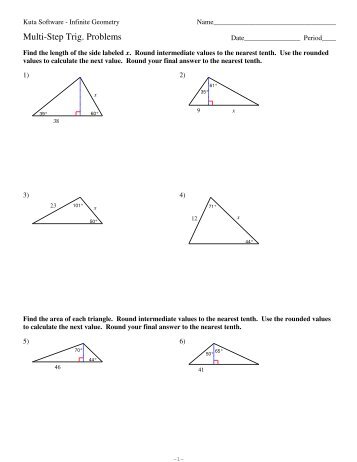 Right Triangle Trig Missing Sides and Angles - Kuta Software