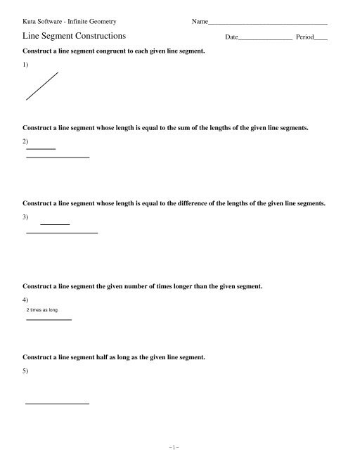 13-Line Segment Constructions - Kuta Software