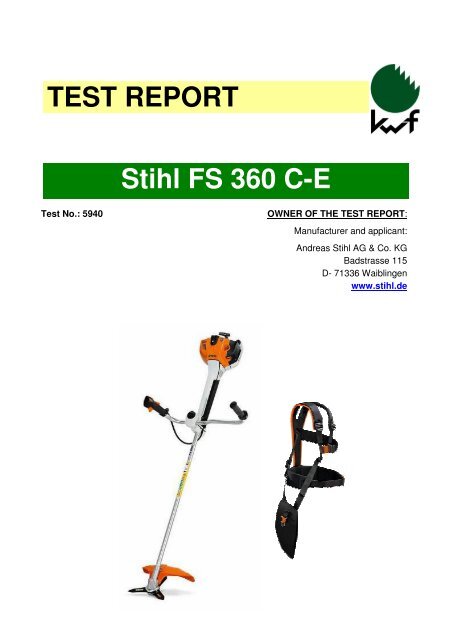 TEST REPORT Stihl FS 360 C-E