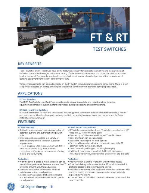 ft & rt test switches key benefits