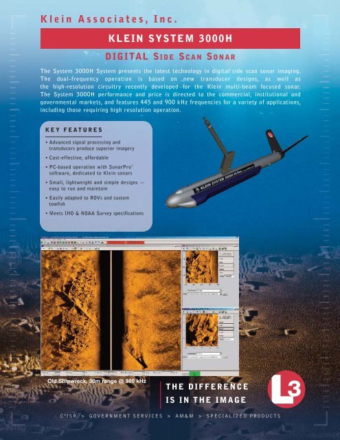 Klein Associates, Inc. KLEIN SYSTEM 3000H - L-3 Marine & Power ...