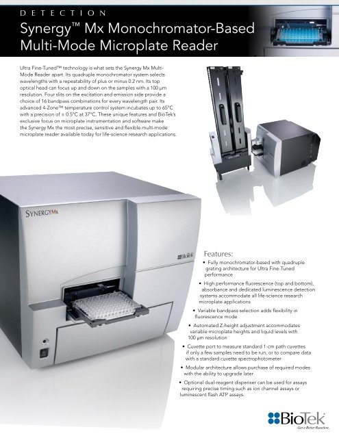 Synergyâ ¢ Mx Monochromator-Based Multi-Mode Microplate Reader