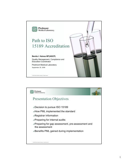 Path to ISO 15189 Accreditation - Lab Quality Confab