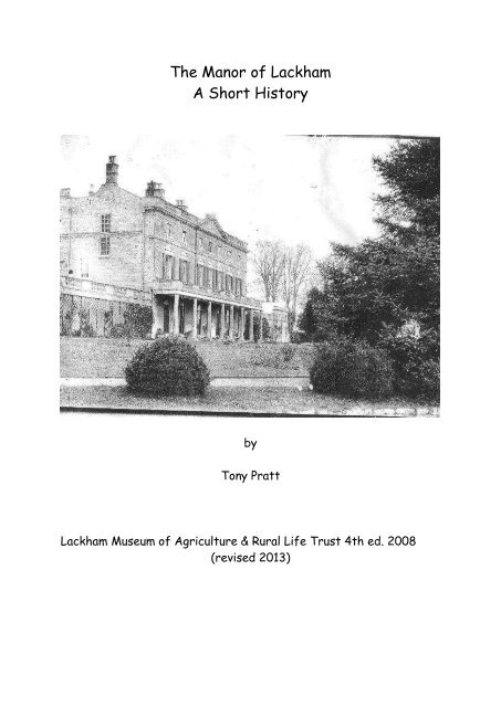 The Manor of Lackham A Short History - Lackham Countryside Centre