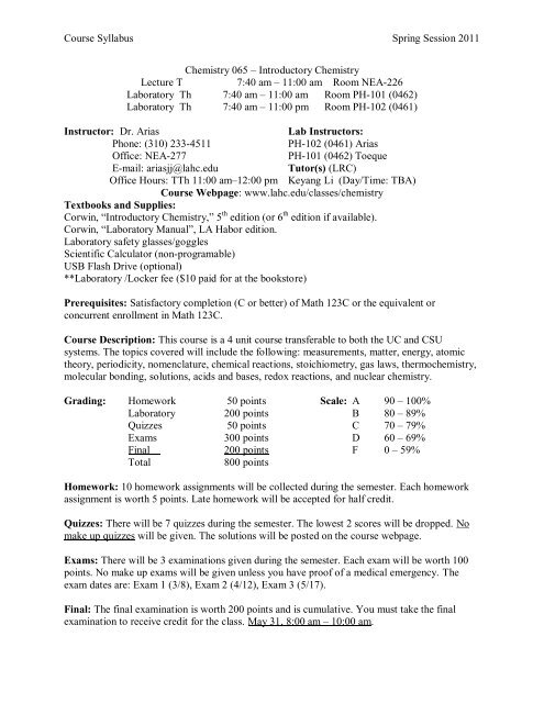 Chemistry 101 â General Chemistry