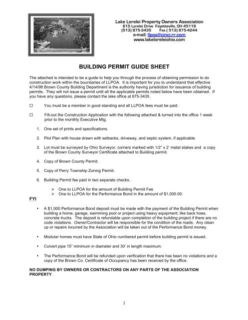 Building Permit Guide Packet - Lake Lorelei