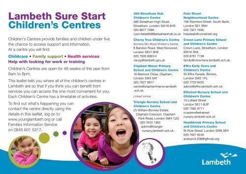 Lambeth's Sure Start Children's Centres