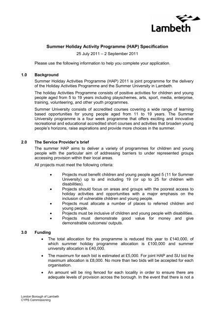 CONTRACT SPECIFICATION I