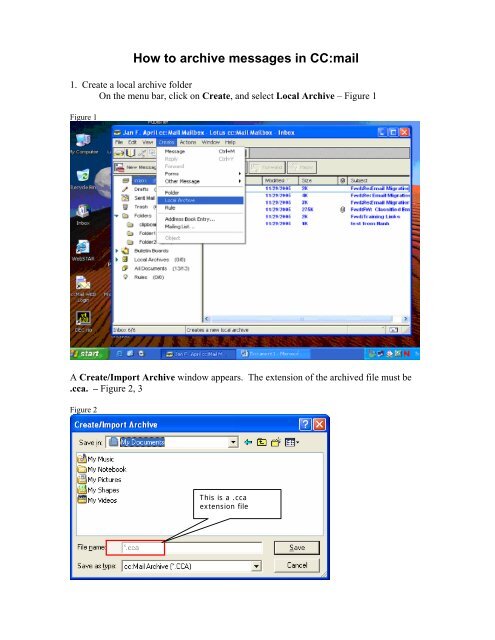 How to archive messages in CC:mail