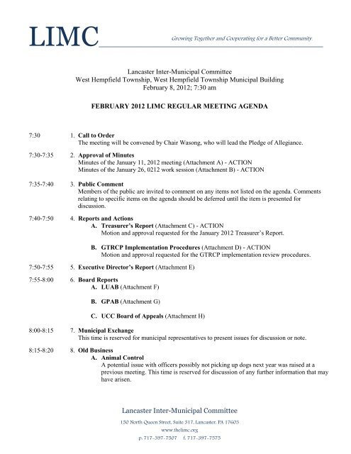 LIMC - Lancaster Inter-Municipal Committee