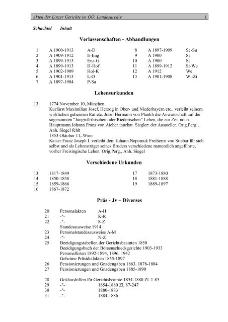 Verzeichnis