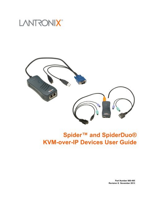 Spider™ and SpiderDuo® KVM-over-IP Devices User ... - Lantronix