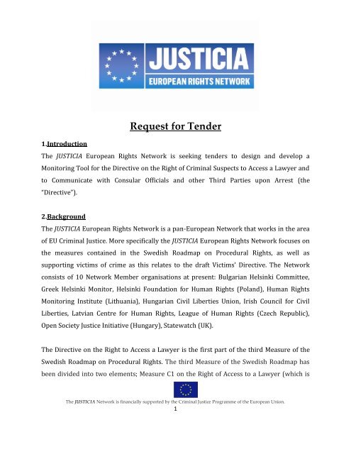 'Request for Tender' document - Law Society of Ireland