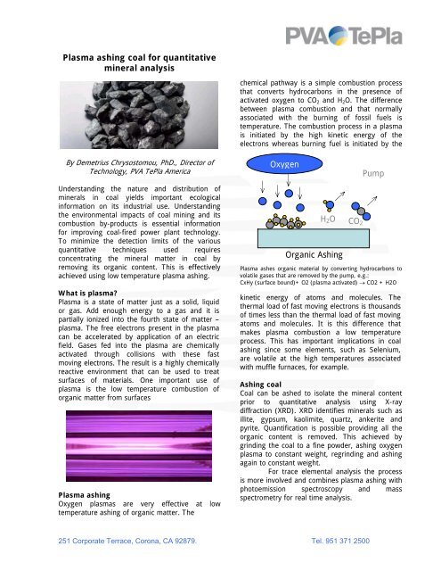Plasma ashing coal for quantitative mineral ... - MB Electronique