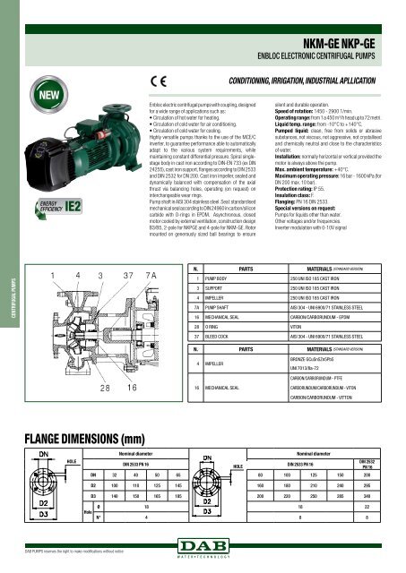 technical sheet - DAB Pumps S.p.a.