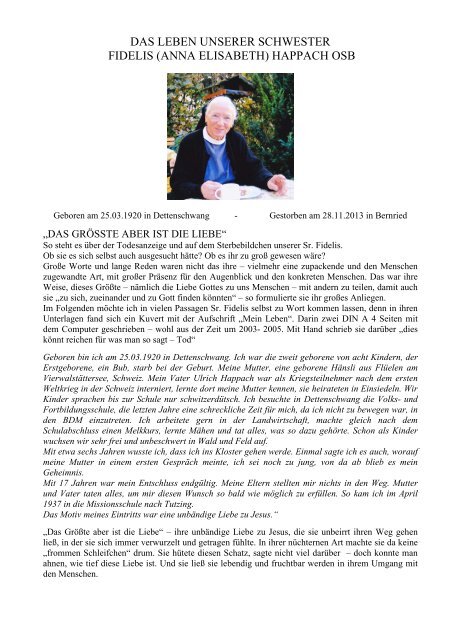 (anna elisabeth) happach osb - Tutzing, Missions-Benediktinerinnen