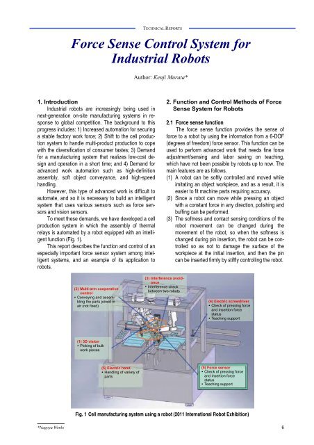 Force Sense Control System for Industrial Robots - Mitsubishi Electric