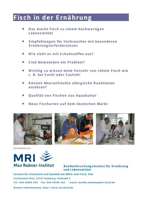 Fisch und ErnÃ¤hrung - Max Rubner-Institut - Bund.de
