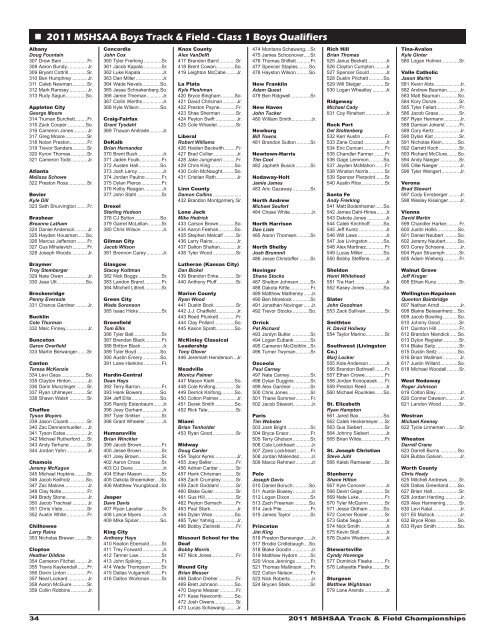 2011 MSHSAA Boys Track & Field - Class 1 Boys Qualifiers