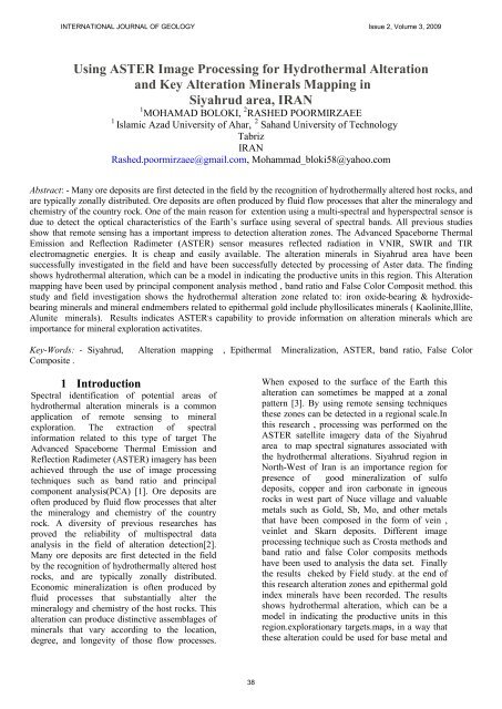 Hydrothermal Alteration Mineral Mapping Hydrothermal Alteration Mineral Mapping