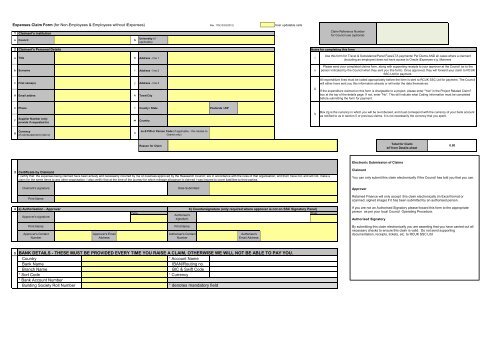 Travel and subsistence form PDF document