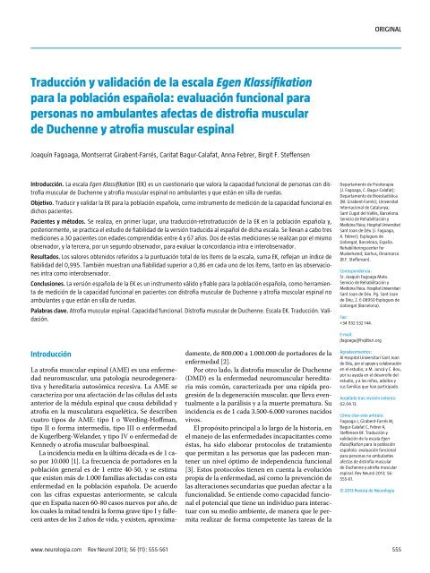 Traducción y validación de la escala Egen Klassifikation para la ...