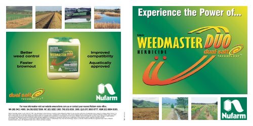 Nufarm introduces Weedmaster Duo Brochure (PDF 300kb)