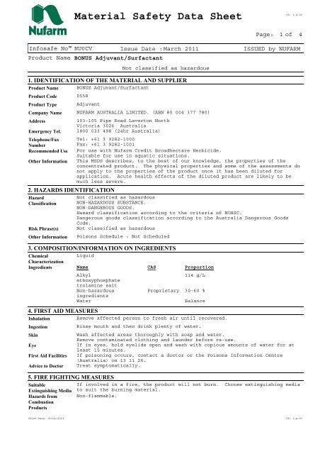 MSDS - Nufarm
