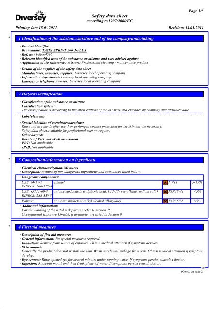 Safety data sheet - Diversey