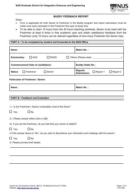 Buddy Feedback Form