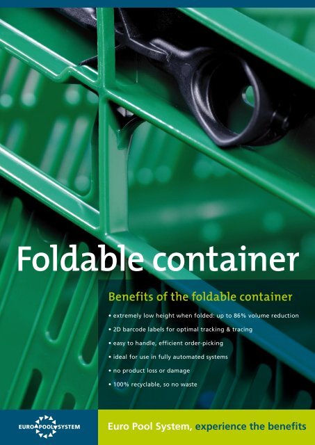 Benefits of the foldable container - Euro Pool System