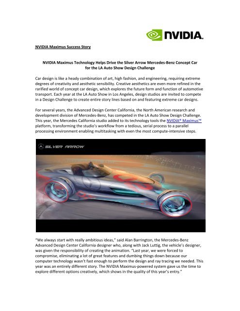 NVIDIA â Mercedes case study