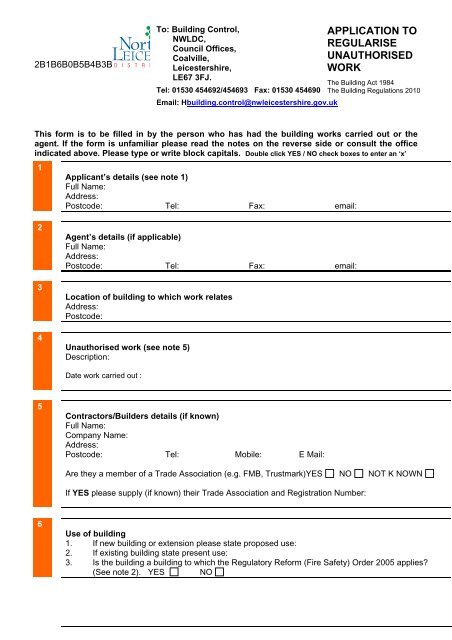 Regularisation Application Form