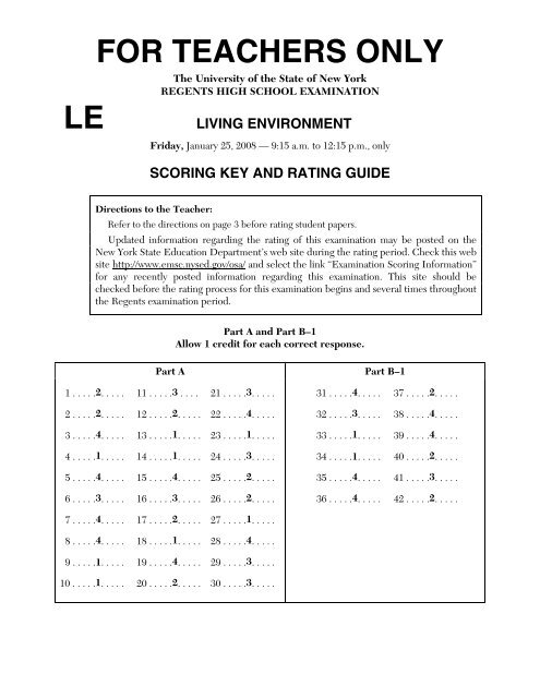 Scoring Key and Rating Guide