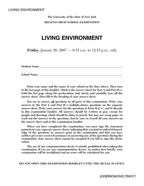 Living Environment Examination living-environment-examination