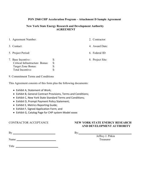 Attachment D Sample Agreement - nyserda - New York State