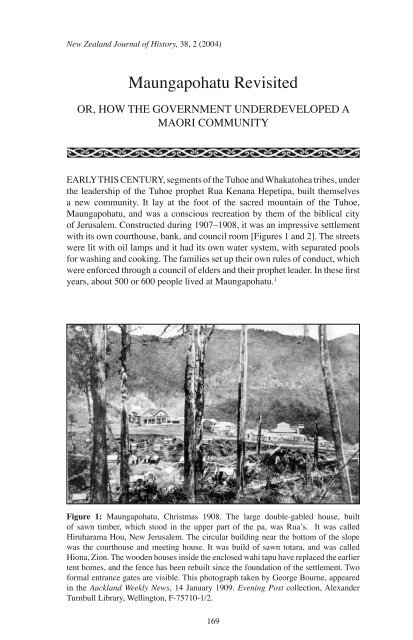 Maungapohatu Revisited - New Zealand Journal of History - The ...