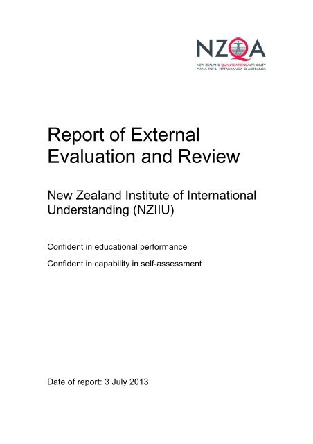 New Zealand Institute of International Understanding - NZQA