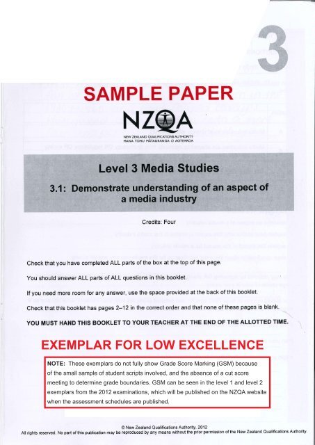 91490 Excellence Exemplar - NZQA