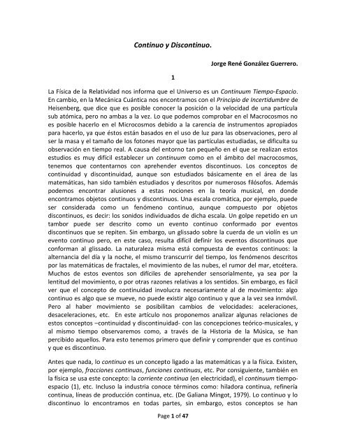 Continuo y discontinuo