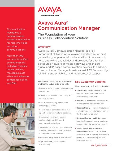 Avaya Aura® Communication Manager fact sheet