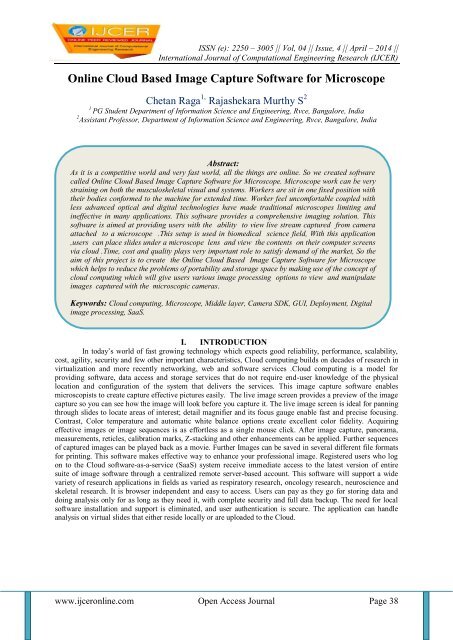 Online Cloud Based Image Capture Software for Microscope