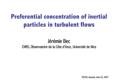 Preferential concentration of inertial particles in turbulent flows