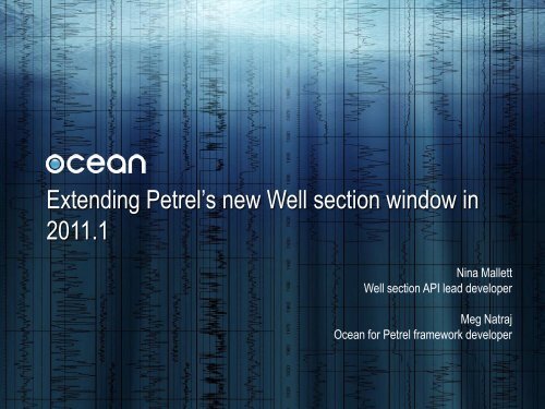 Extending Petrel's new Well section window - Ocean