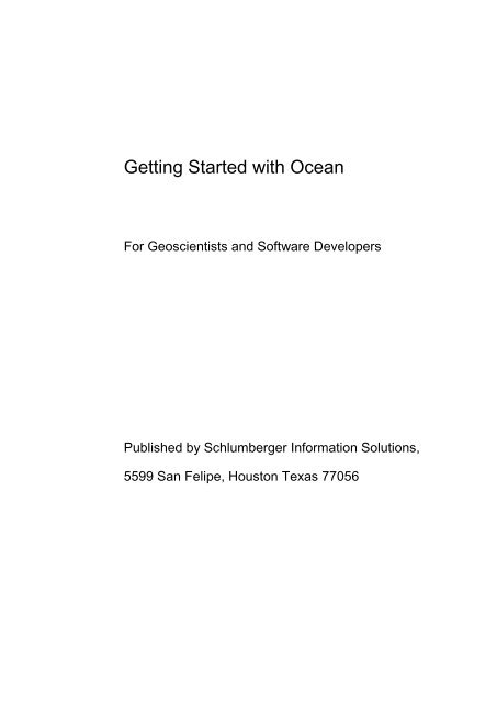 Getting Started with Ocean - Ocean - Schlumberger