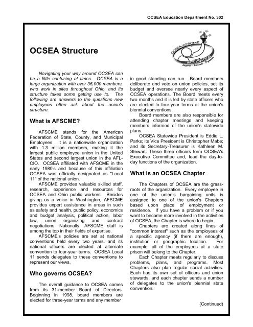 OCSEA Structure